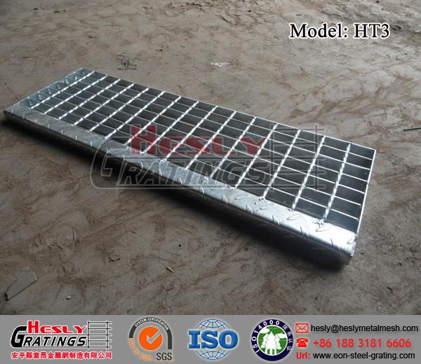 HT4 Steel Grating Stair Tread with Checkered Nosing Plate | 30X5mm ...